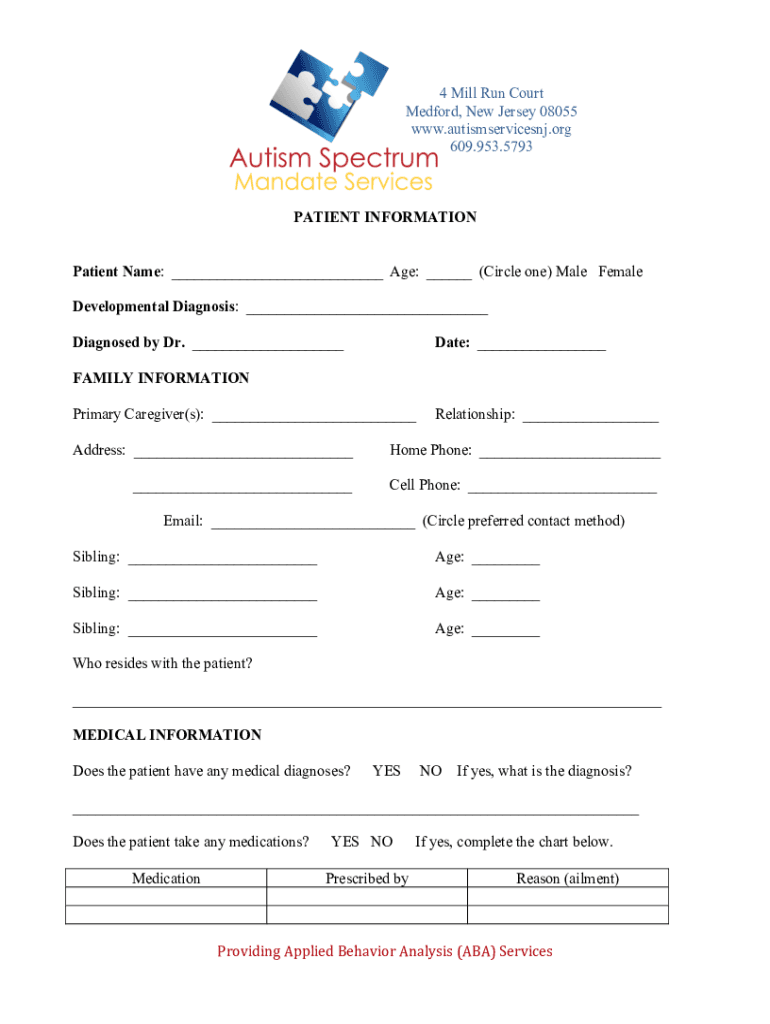 Fillable Online Patient.Information.Form.doc Fax Email Print - pdfFiller