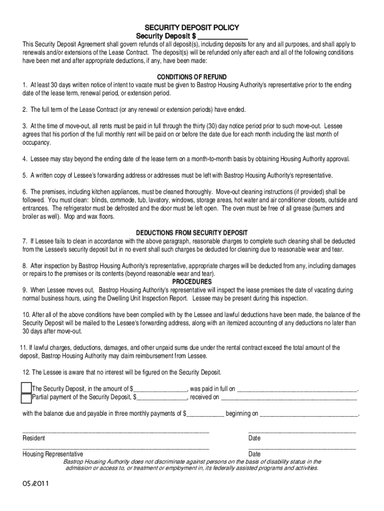 Fillable Online BASTROP HOUSING AUTHORITY DECLARATION OF U.S ...