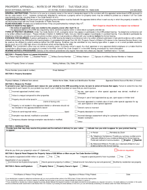 Fillable Online PROTEST FORM - 3-5-19 With Evidence ReqReal Estate ...