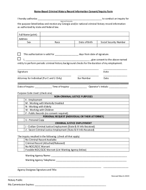Fillable Online Name-Based Criminal History Record Information Consent ...