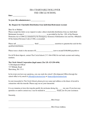 Fillable Online IRA Charitable Rollover Form Fax Email Print - pdfFiller