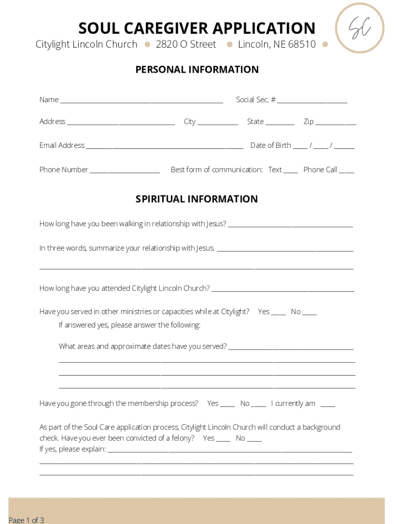 Fillable Online Soul Care Forms Fax Email Print - pdfFiller