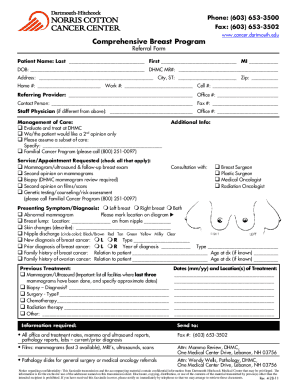 Fillable Online Comprehensive Breast Program Referral Form Fax Email ...