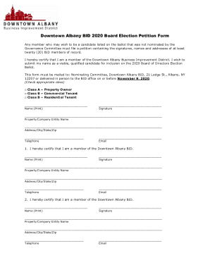 Fillable Online 2020 Board Election Petition Form Fax Email Print ...