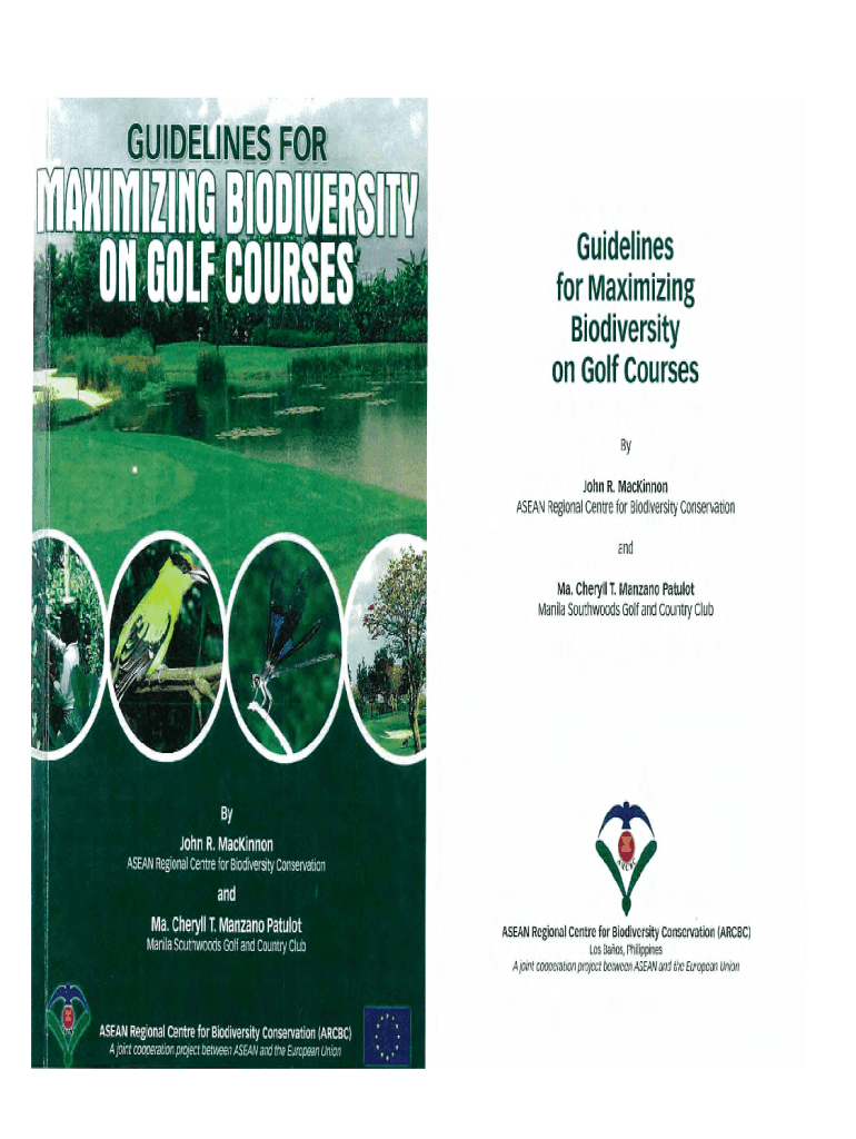Fillable Online Guidelines for Maximizing Biodiversity on Golf Courses ...