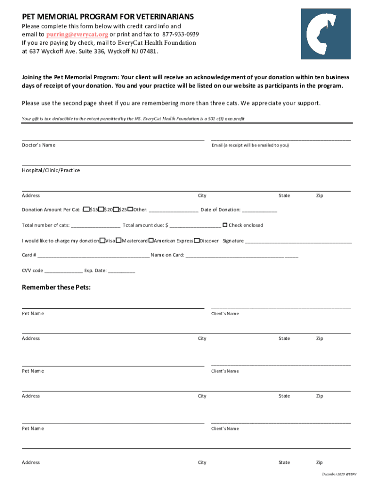 Fillable Online PET VET form for website.docx Fax Email Print - pdfFiller