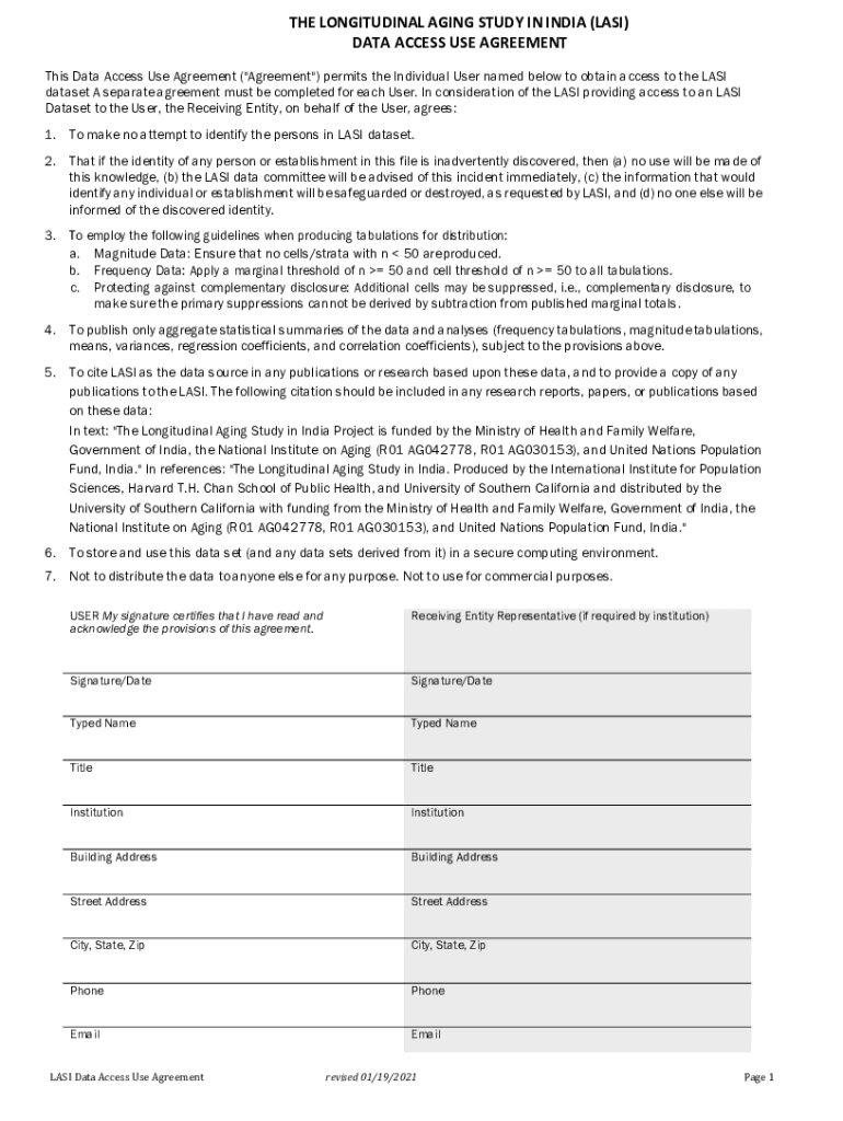Fillable Online THE LONGITUDINAL AGING STUDY IN INDIA (LASI) DATA ...