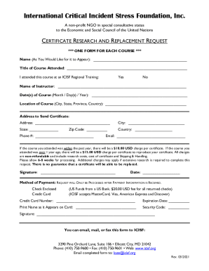 Fillable Online 2018 Replacement Course Certificate Request Form.doc ...