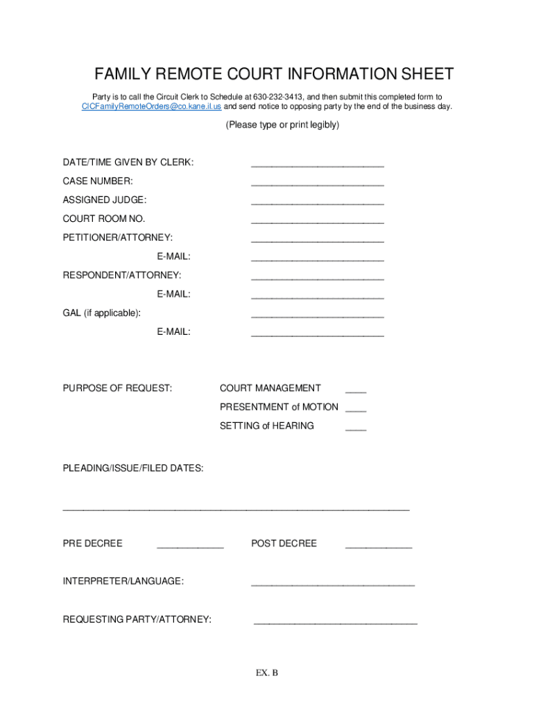 Fillable Online Family Court Information Sheet - 7th Judicial Circuit ...