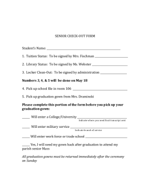Fillable Online Senior Check Out Form.docx Fax Email Print - pdfFiller