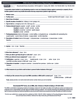 Fillable Online Workplace Violence Reporting form 01.cdr Fax Email ...