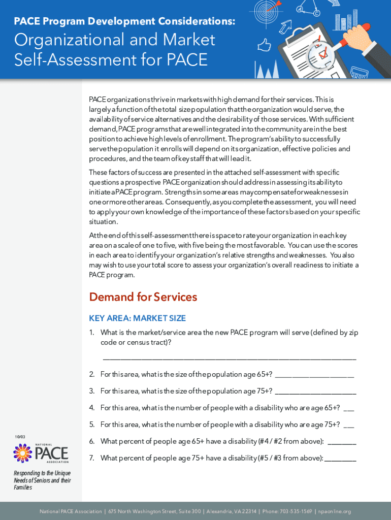 Fillable Online Organizational and Market Self-Assessment for PACE 10 ...