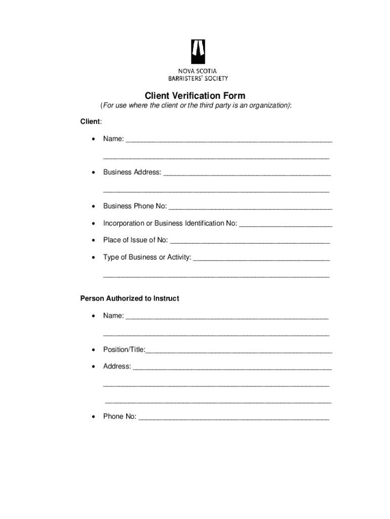 Fillable Online Client Identification and Verification - Law Society of ...