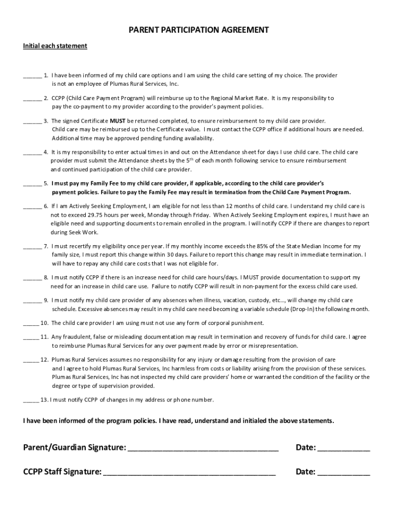 Fillable Online Example Parenting Agreement - Custody Simplified ...