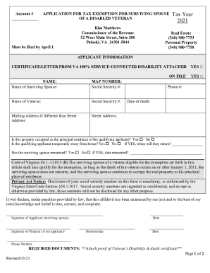 Fillable Online APPLICATION FOR TAX DEDUCTION FOR DISABLED VETERANS AND ... Fax Email Print ...