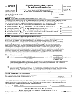 Fillable Online Fillable Online IRS Form 8879-F 2018 IRS E-File ...