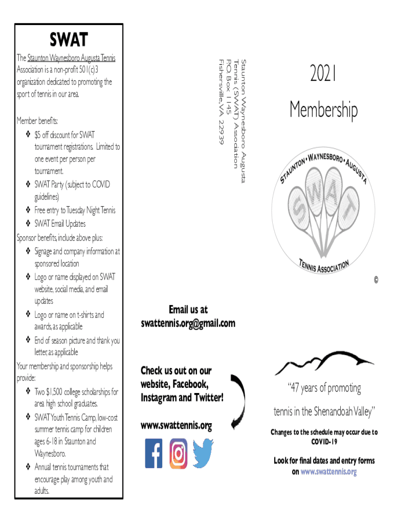 Fillable Online 2021 SWAT Membership Form Fax Email Print - pdfFiller