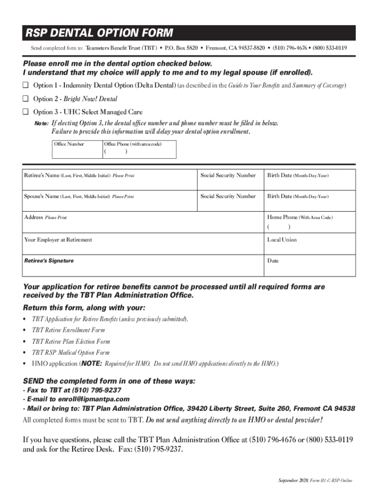 Fillable Online CLAIM FORM I-B RSP DEN OPT FORM Fax Email Print - pdfFiller
