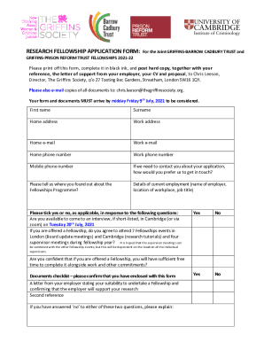 Fillable Online Fellowship programme application form 2021 - FINAL Fax ...
