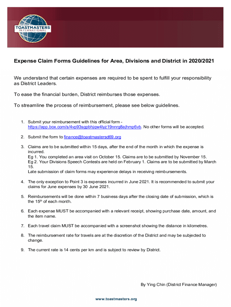 Fillable Online Expense Claim Form Guidelines Fax Email Print - pdfFiller