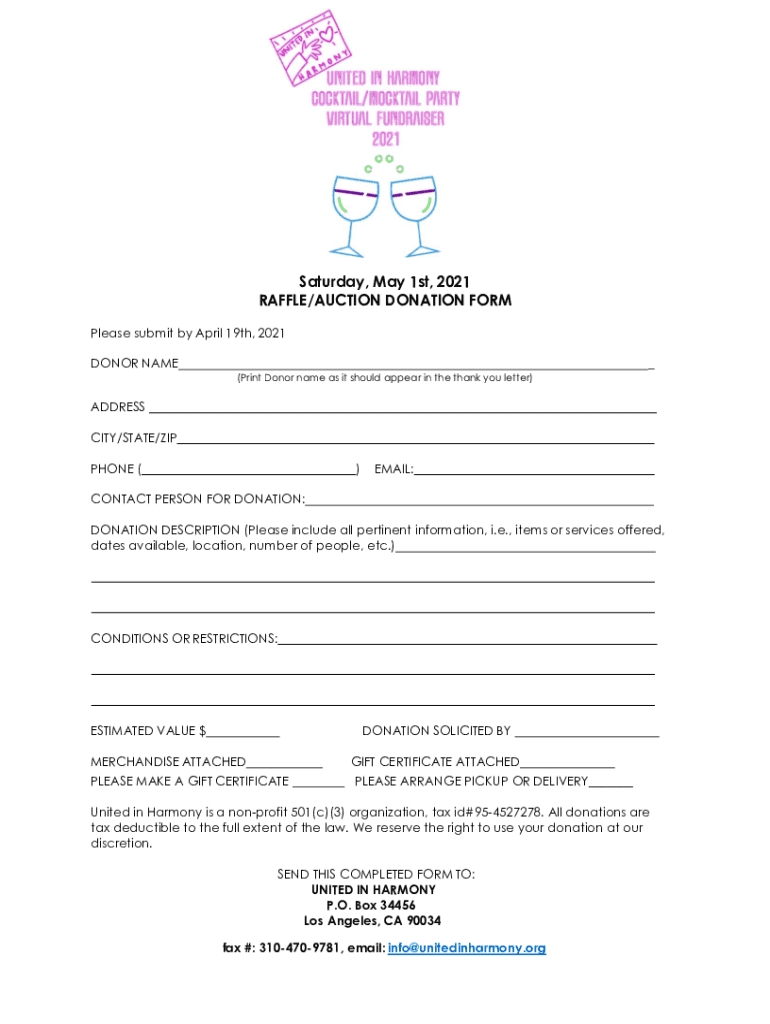 Fillable Online Use This Sample Letter to Solicit Raffle Prizes ...