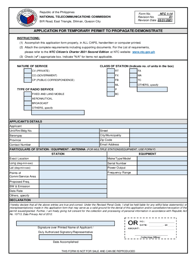 Fillable Online Philippines NTC Type ApprovalsTV RheinlandPhilippines ...