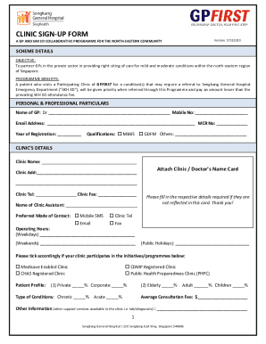 Fillable Online CLINIC SIGN-UP FORM Fax Email Print - pdfFiller