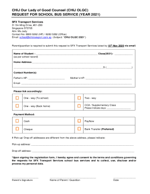 Fillable Online chijourladyofgoodcounsel moe edu CHIJ Our Lady of Good ...