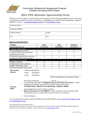 Fillable Online Continuing Professional Development Program (Quantity ...