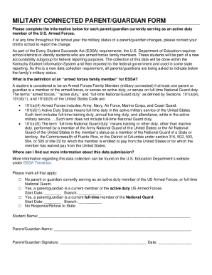 Fillable Online MILITARY PARENT/GUARDIAN AFFILIATION FORM Fax Email ...