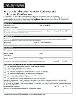 Fillable Online Reasonable Adjustment Form for Corporate and ...