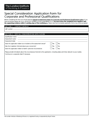 Fillable Online Special Consideration Application Form for Corporate ...