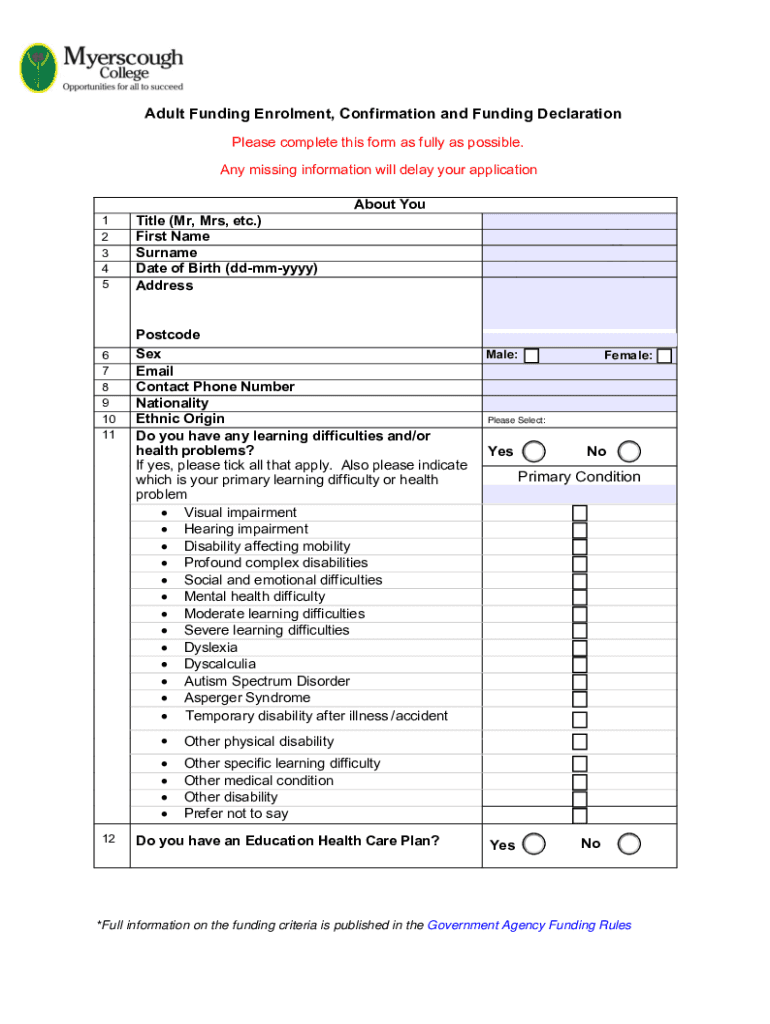 Fillable Online 9+ Funding Application Form Templates - Free PDF, DOC ...