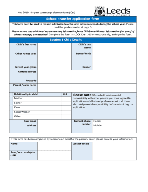 Fillable Online School transfer application form - Schudio Fax Email ...