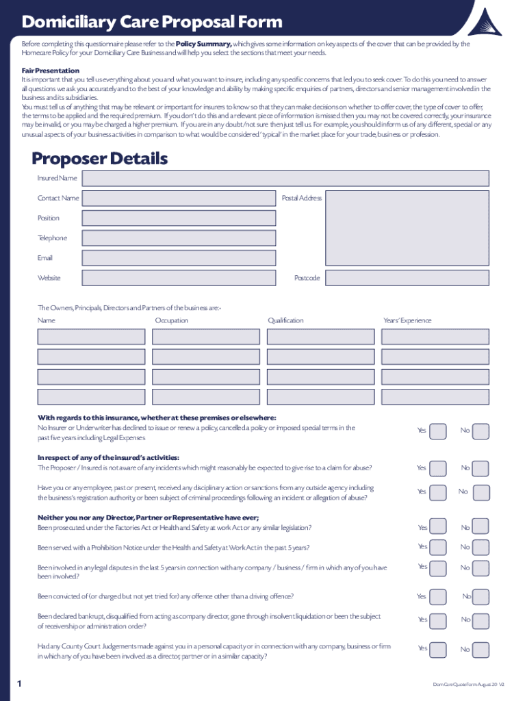Fillable Online Domiciliary Care Services ProvidersHow to Successfully ...