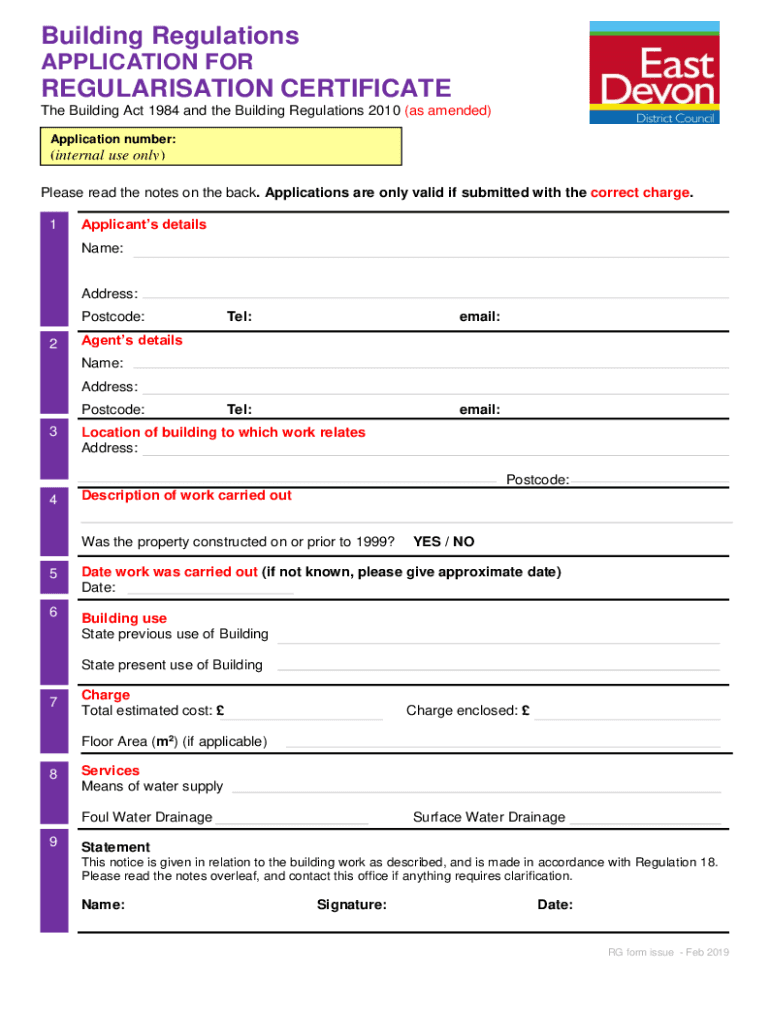 Fillable Online eastdevon gov Building regulations in the United ...