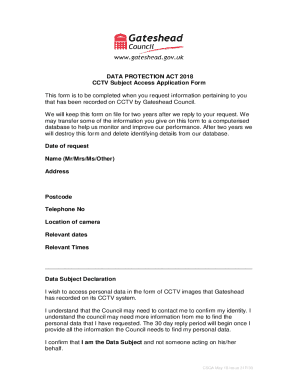 Fillable Online SUBJECT ACCESS REQUEST FORM FOR CLOSED CIRCUIT ...