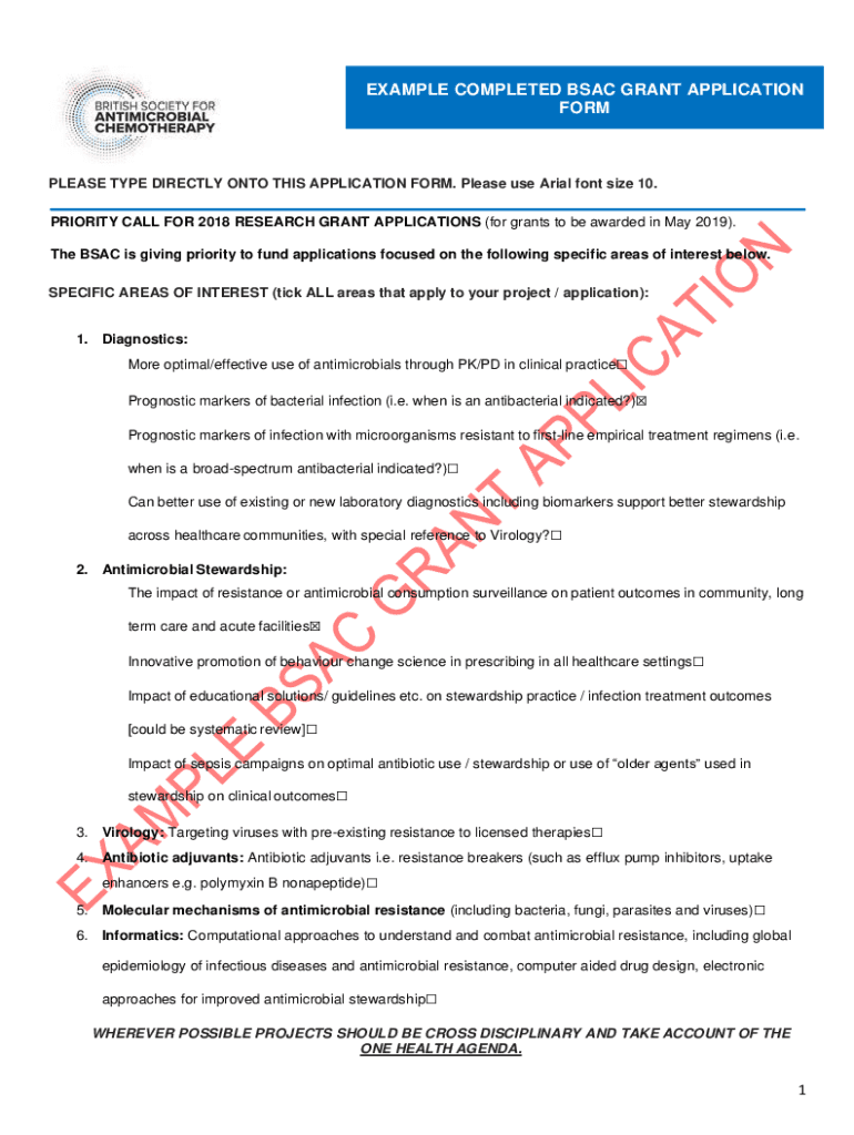 Fillable Online bsac org FREE 17+ Sample Grant Application Forms in ...