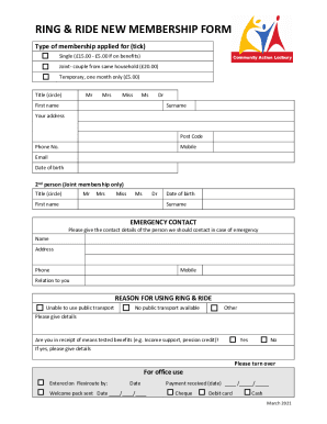 Fillable Online R&R New Member Form - March 2021 Fax Email Print ...