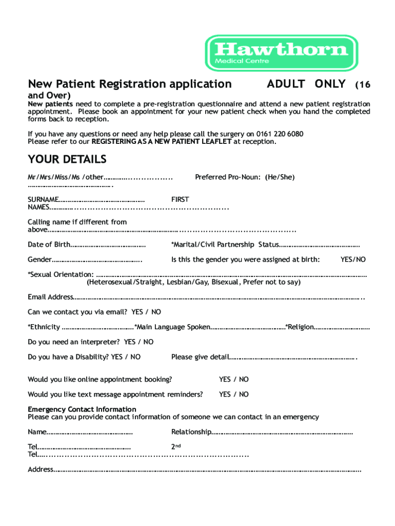 Fillable Online Forms - Primary Health Medical Group44 New Patient ...