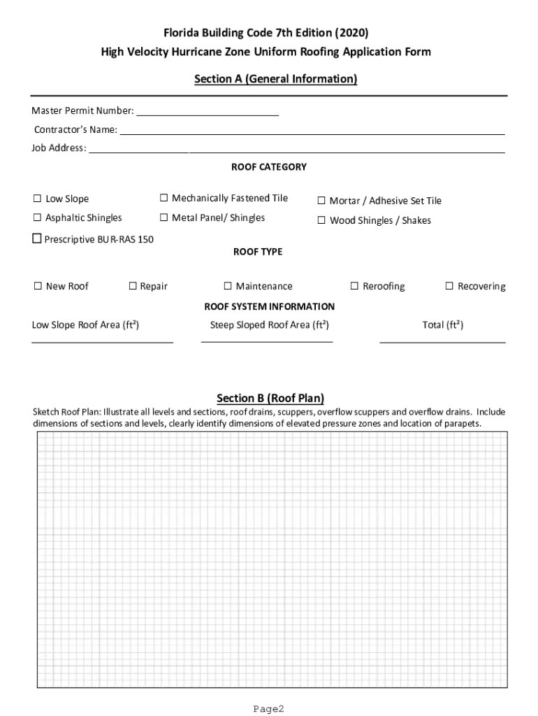 Fillable Online Florida Building Code - Uniform Roofing Application ...