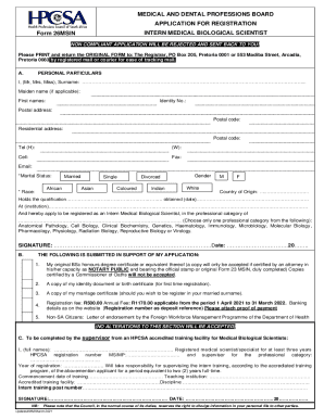 Fillable Online MEDICAL AND DENTAL PROFESSIONS BOARD APPLICATION FOR ...