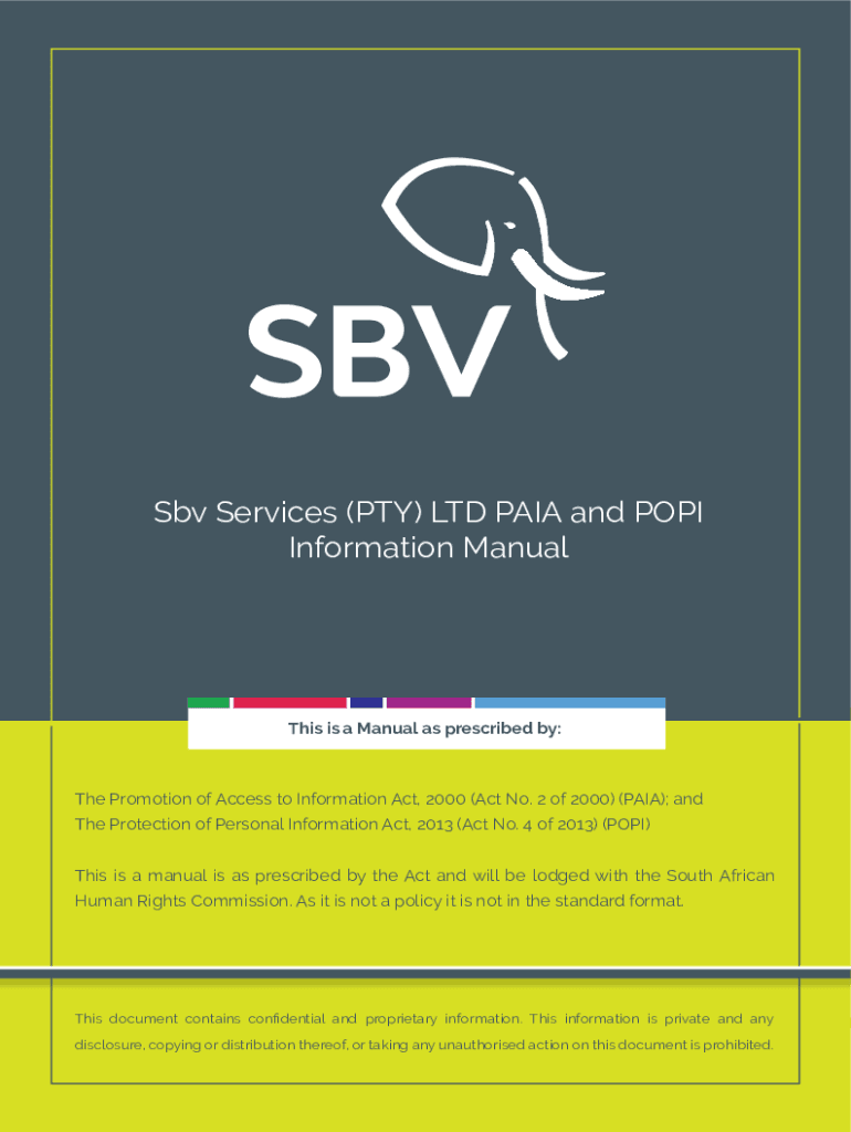 Fillable Online Sbv Services (PTY) LTD PAIA and POPI Information Manual ...