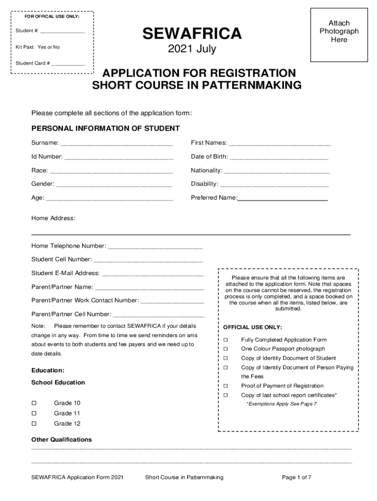 Fillable Online APPLICATION FOR REGISTRATION Payment FULL ...