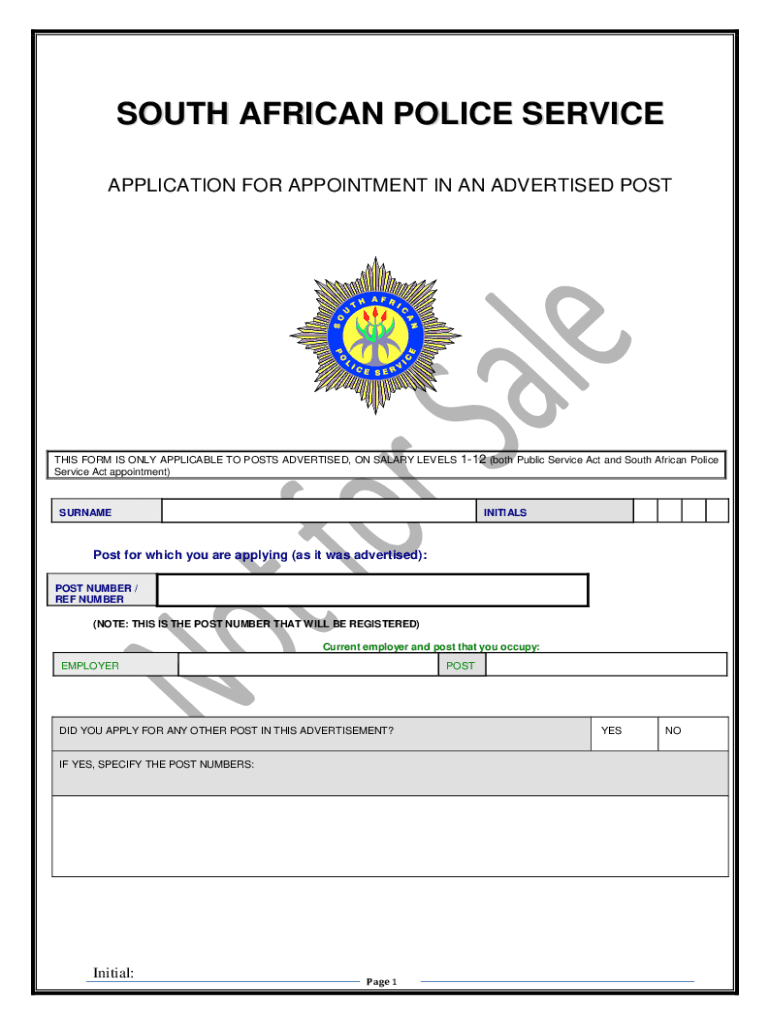 Fillable Online South African Police Service Forms - SA Government ...