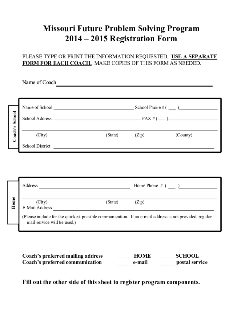 Fillable Online 2014 FPS Registration Form.doc Fax Email Print - pdfFiller