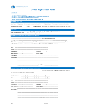 Fillable Online Donor Registration Form - Elections Fax Email Print ...