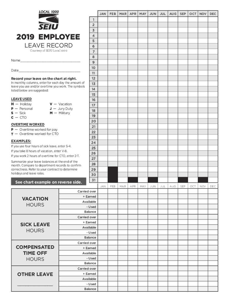 Fillable Online LEAVE RECORD Fax Email Print - pdfFiller