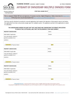 Fillable Online AFFIDAVIT OF OWNERSHIP-MULTIPLE OWNERS FORM Fax Email ...