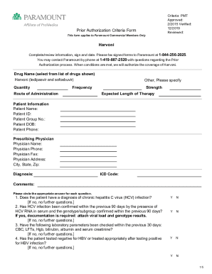 Fillable Online Criteria: PMT Approved: 2/2015 12/2019 Prior ...